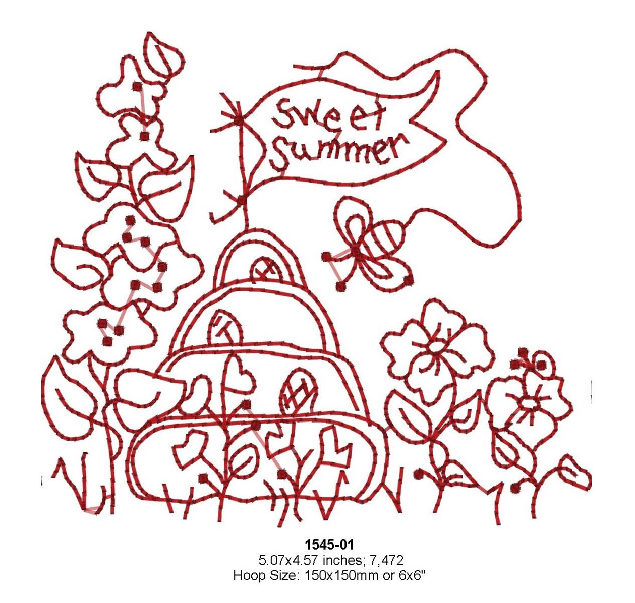 Sweet Summer - Machine Embroidery Pattern - Download