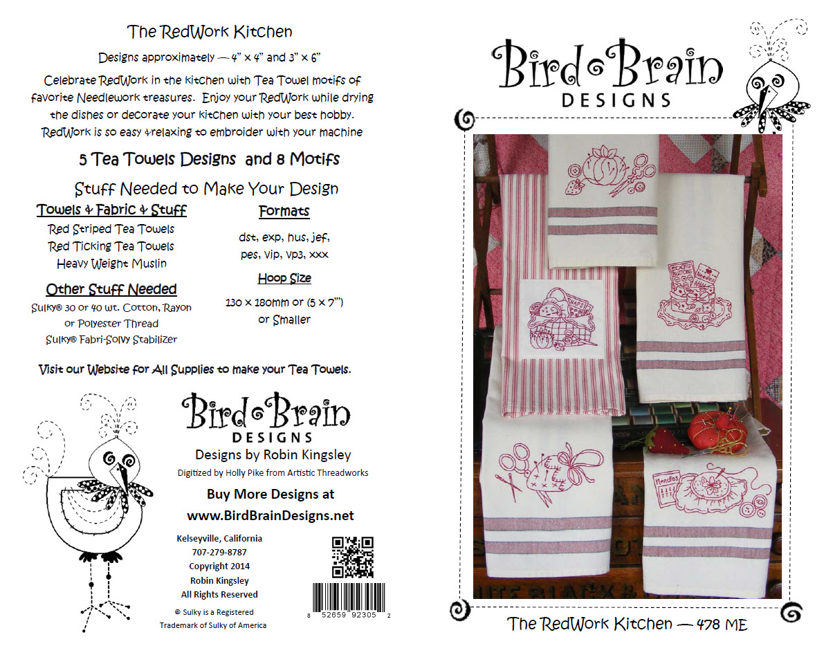 The RedWork Kitchen - Machine Embroidery Pattern - Download