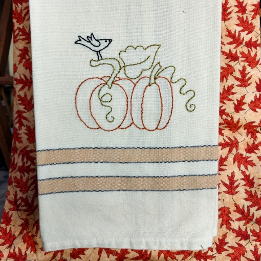 Harvest Pumpkin Tea Towel - Show Model