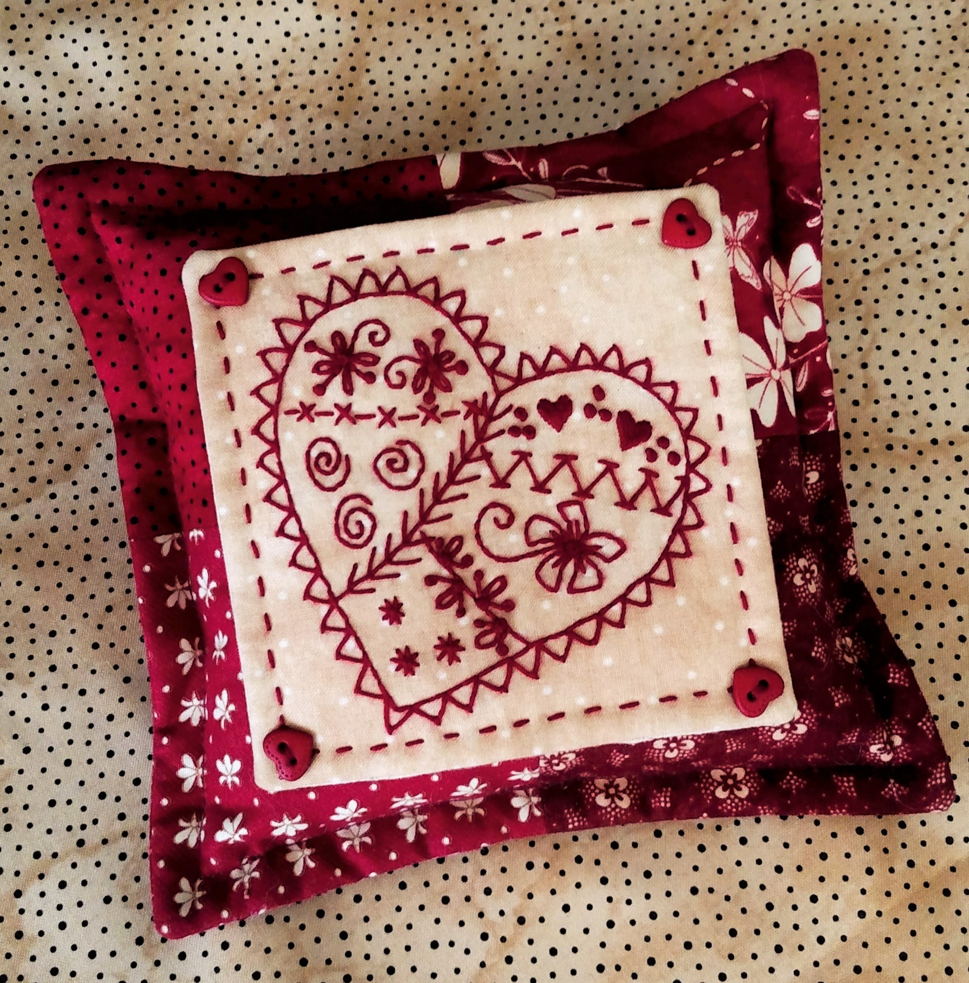 Choose Red or Black Charm Squares to make your Embroidered Pin Cushion ...