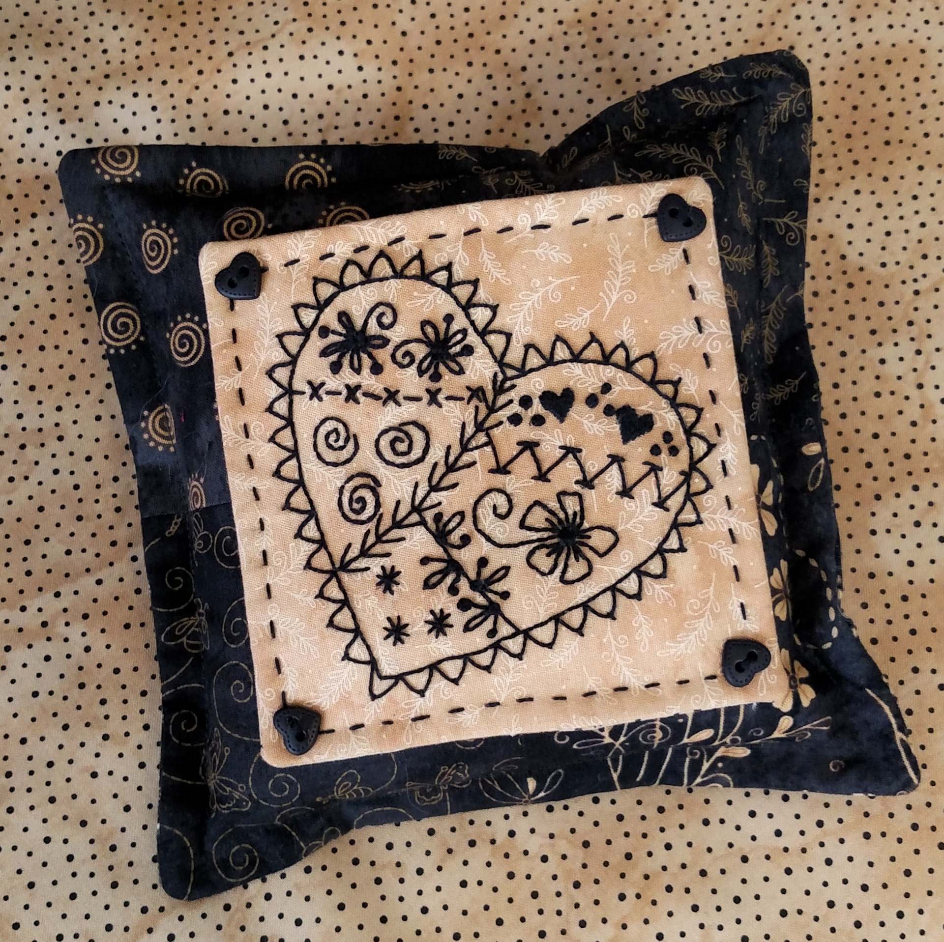Choose Red or Black Charm Squares to make your Embroidered Pin Cushion ...