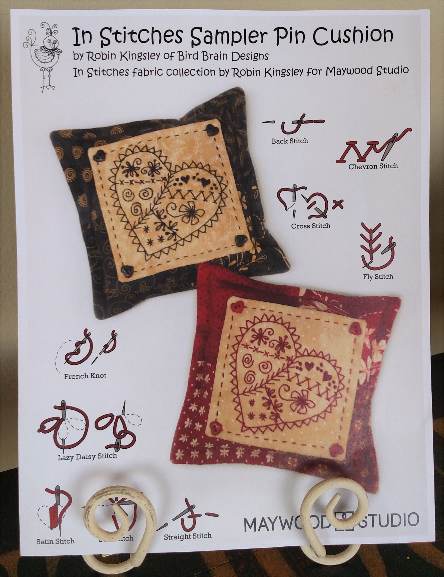 Choose Red or Black Charm Squares to make your Embroidered Pin Cushion ...