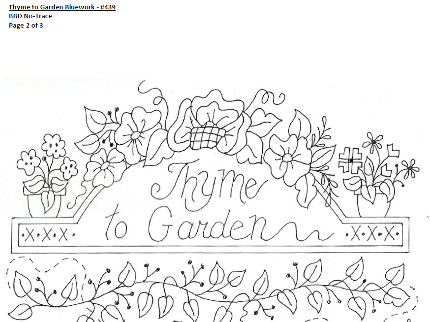 Thyme To Garden - Hand Embroidery Pattern - Download