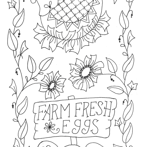 Farm Fresh Eggs - Hand Embroidery Pattern - Download