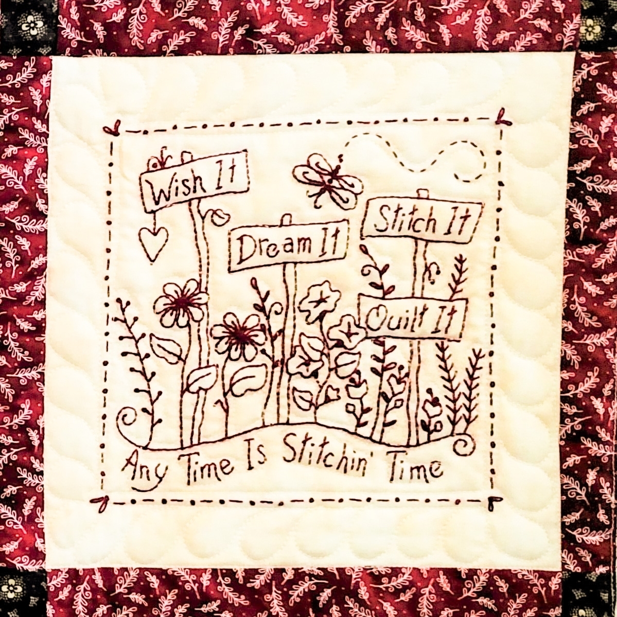 Stitchin' Wisdom Quilt - Hand Embroidery Pattern - Download