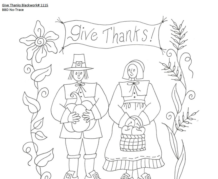 Give Thanks Blackwork - Hand Embroidery Pattern - Download