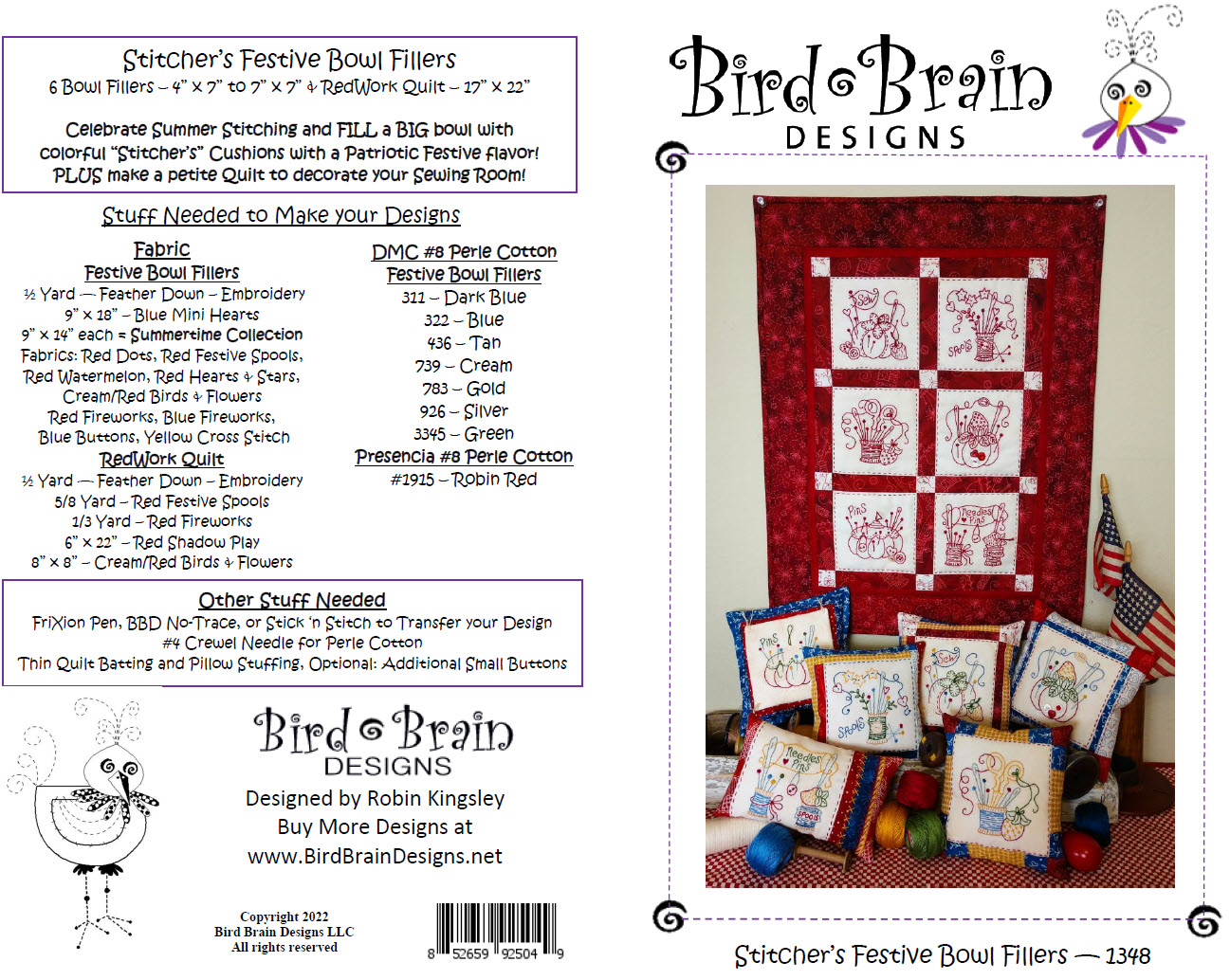 Stitcher's Festive Bowl Fillers - Hand Embroidery Pattern - Download