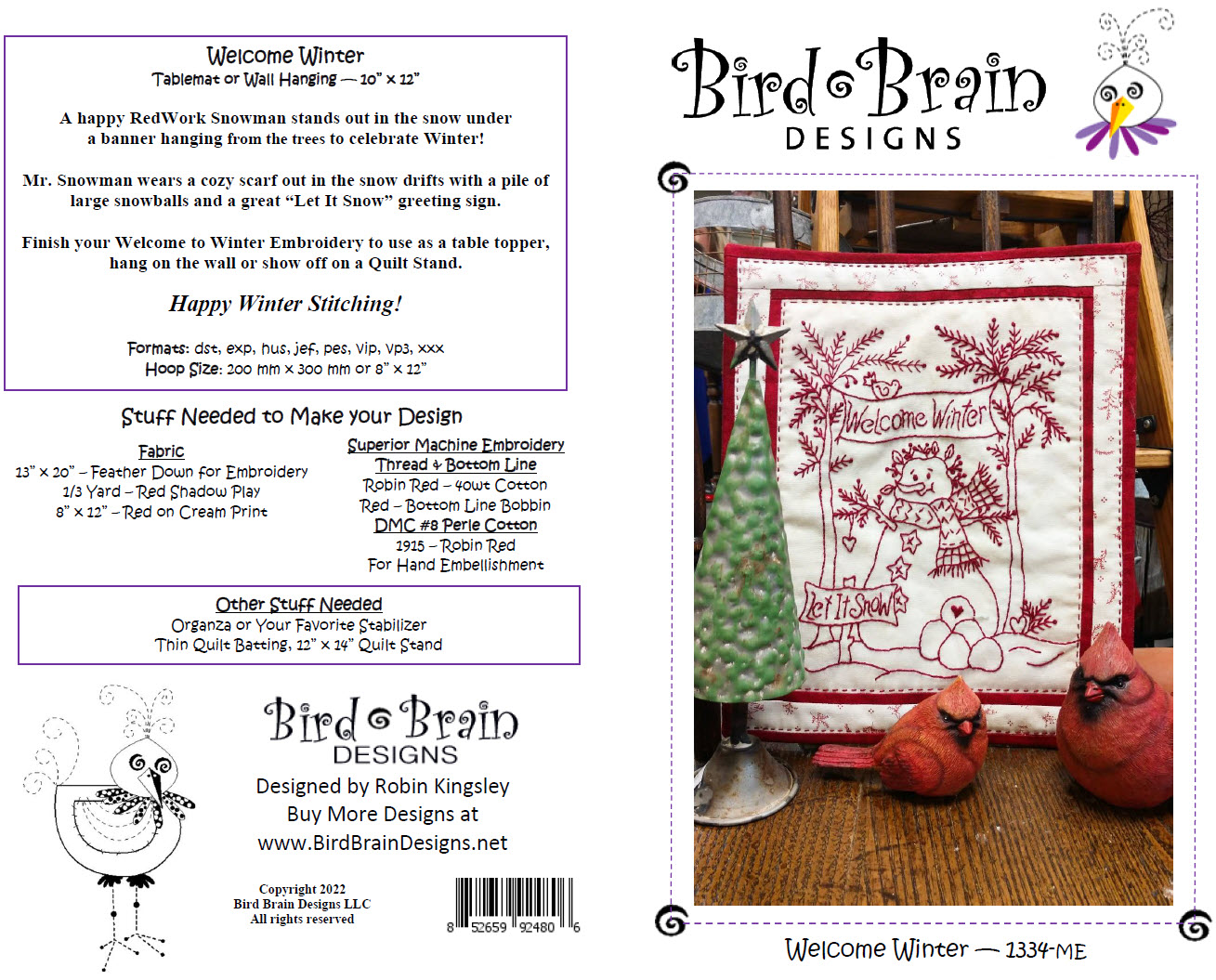 Welcome Winter - Machine Embroidery Pattern - Download