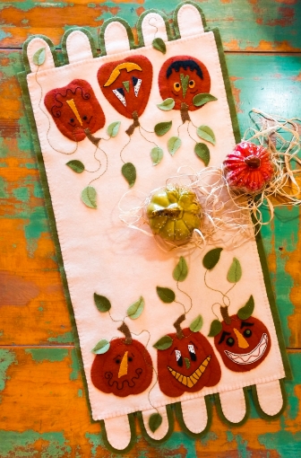 Pumpkin Patch Table Runner - Wool Applique Kit