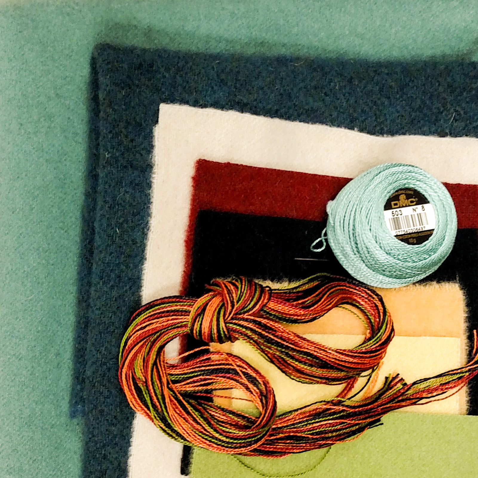 Woolen Love Table Topper - Wool Applique Complete Kit