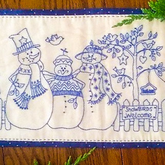 Yard of Snowmen - Hand Embroidery Complete Kit