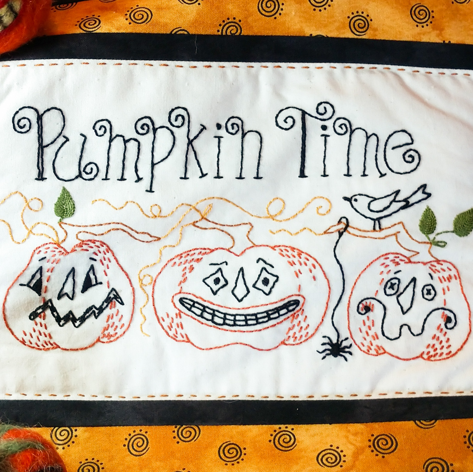 Pumpkin Time - Hand Embroidery Complete Kit
