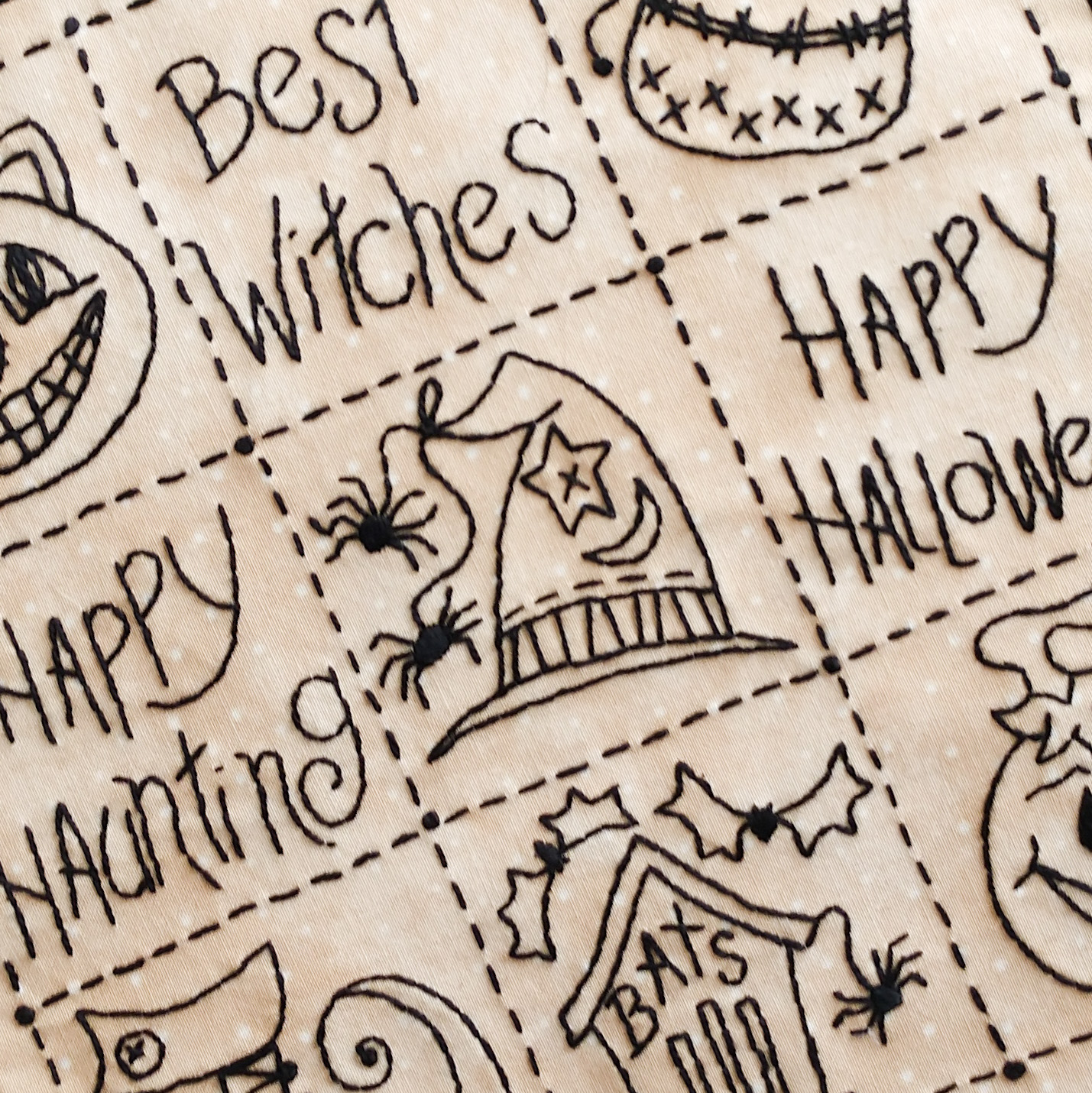 Holloween Motifs Sampler Pillow - Hand Embroidery Complete Kit