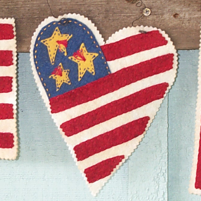 American Flaglette Trio - Wool Applique Complete Kit