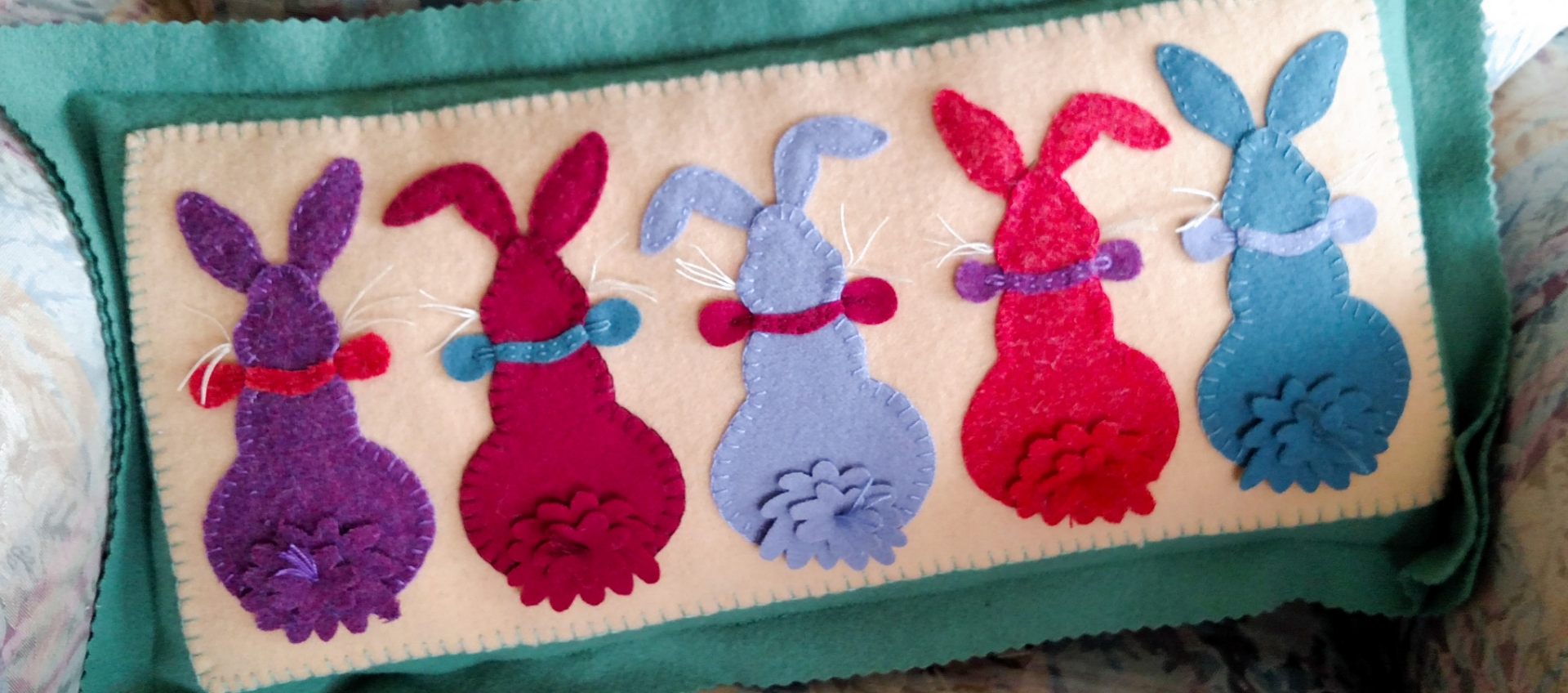 Bunny Tails - Wool Applique Pattern - Download