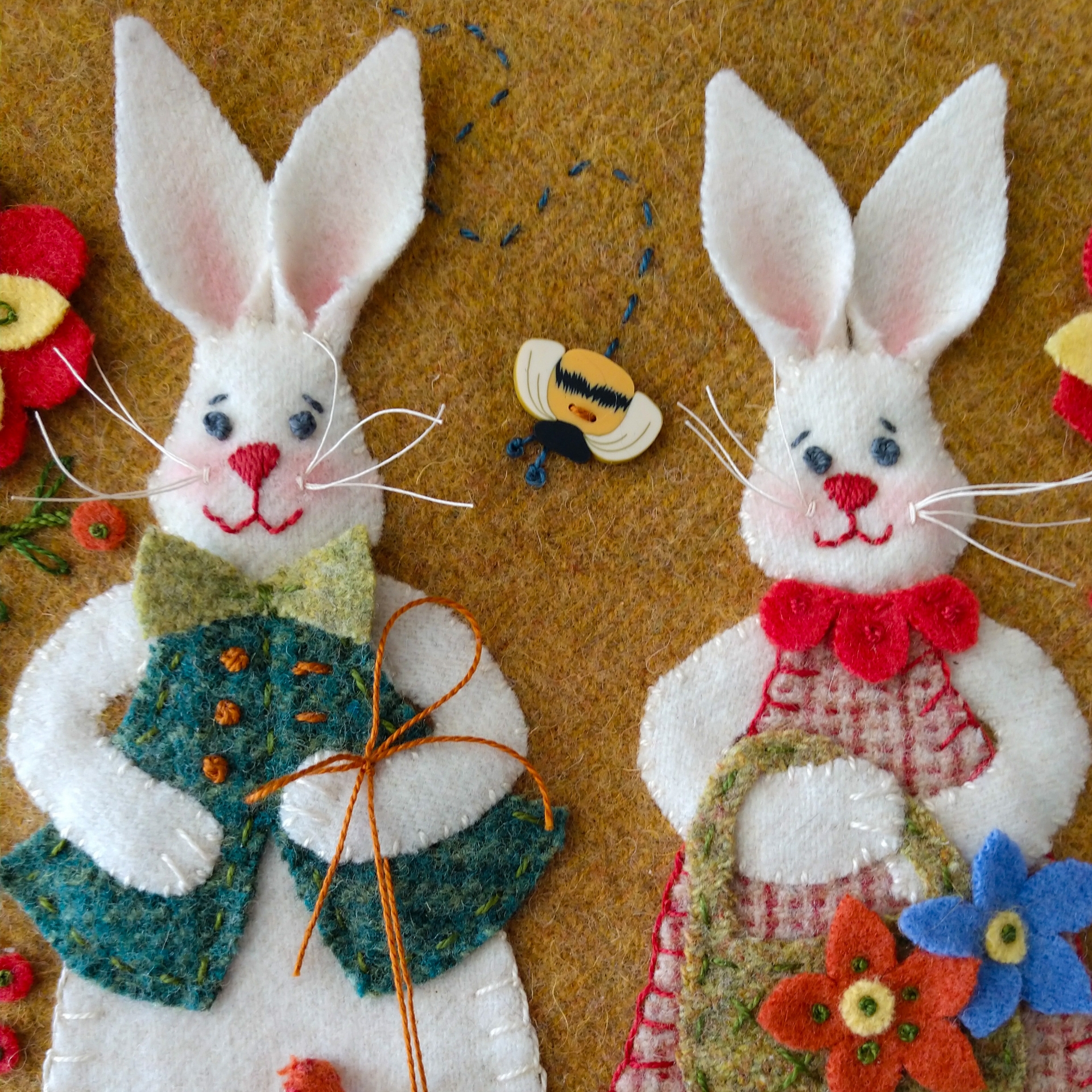 Woolen Bunny Garden - Wool Applique Complete Kit