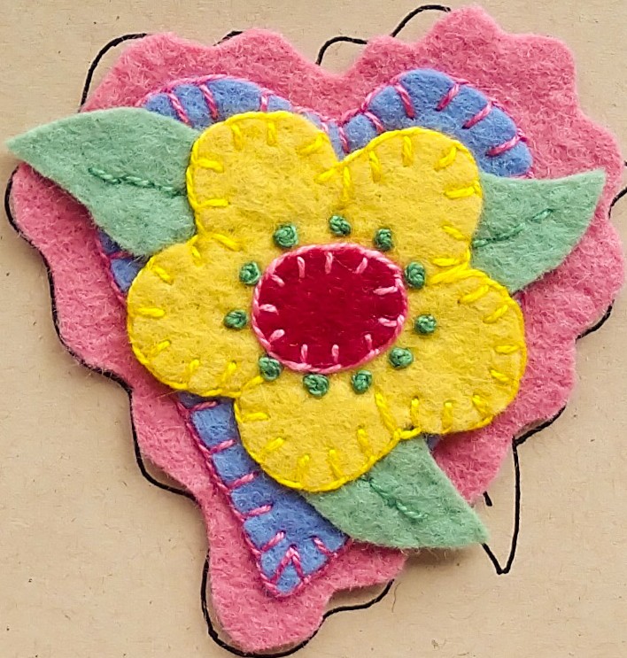Floral Hearts - Wool Applique Pattern