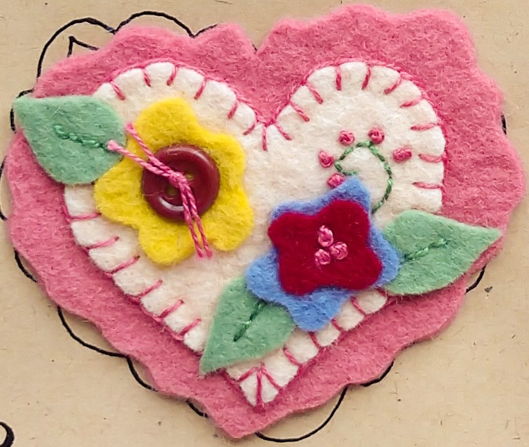 Floral Hearts - Wool Applique Complete Kit