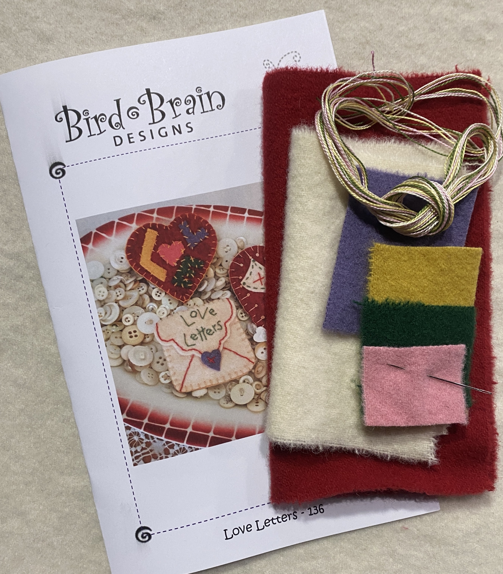Love Letters - Wool Applique Pattern - Complete Kit