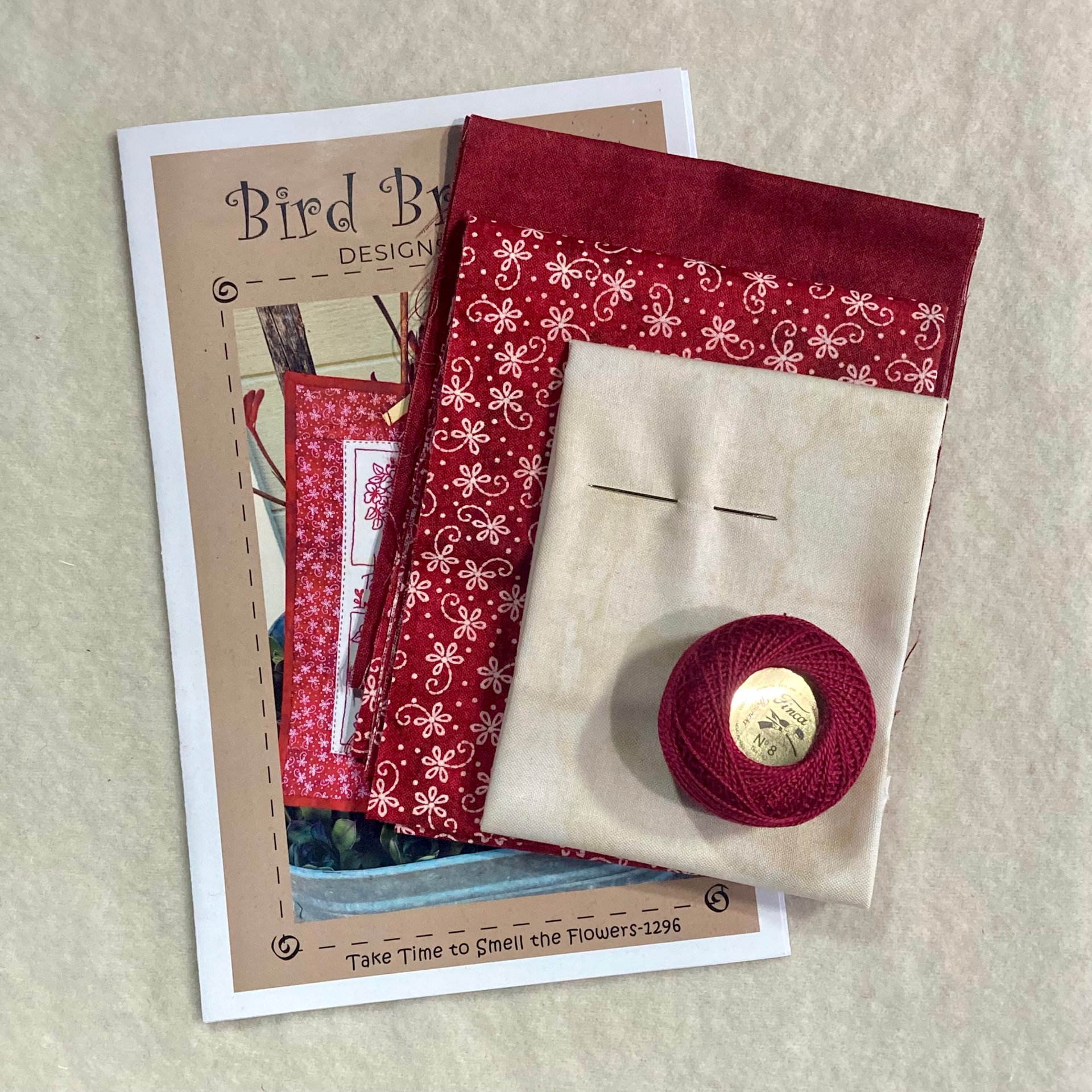 Take Time to Smell the Flowers - Hand Embroidery Complete Kit