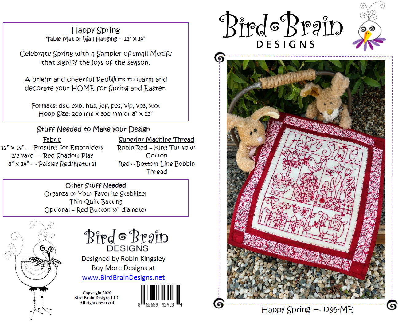 Happy Spring - Machine Embroidery Pattern - Shipped