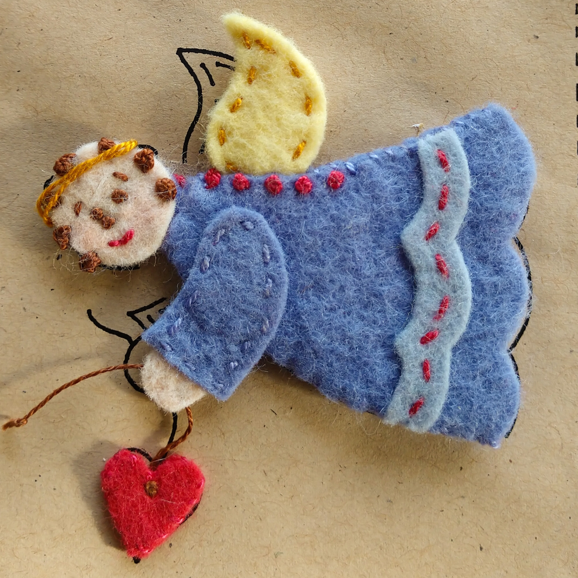Everyday Angels - Wool Applique Pattern - Download