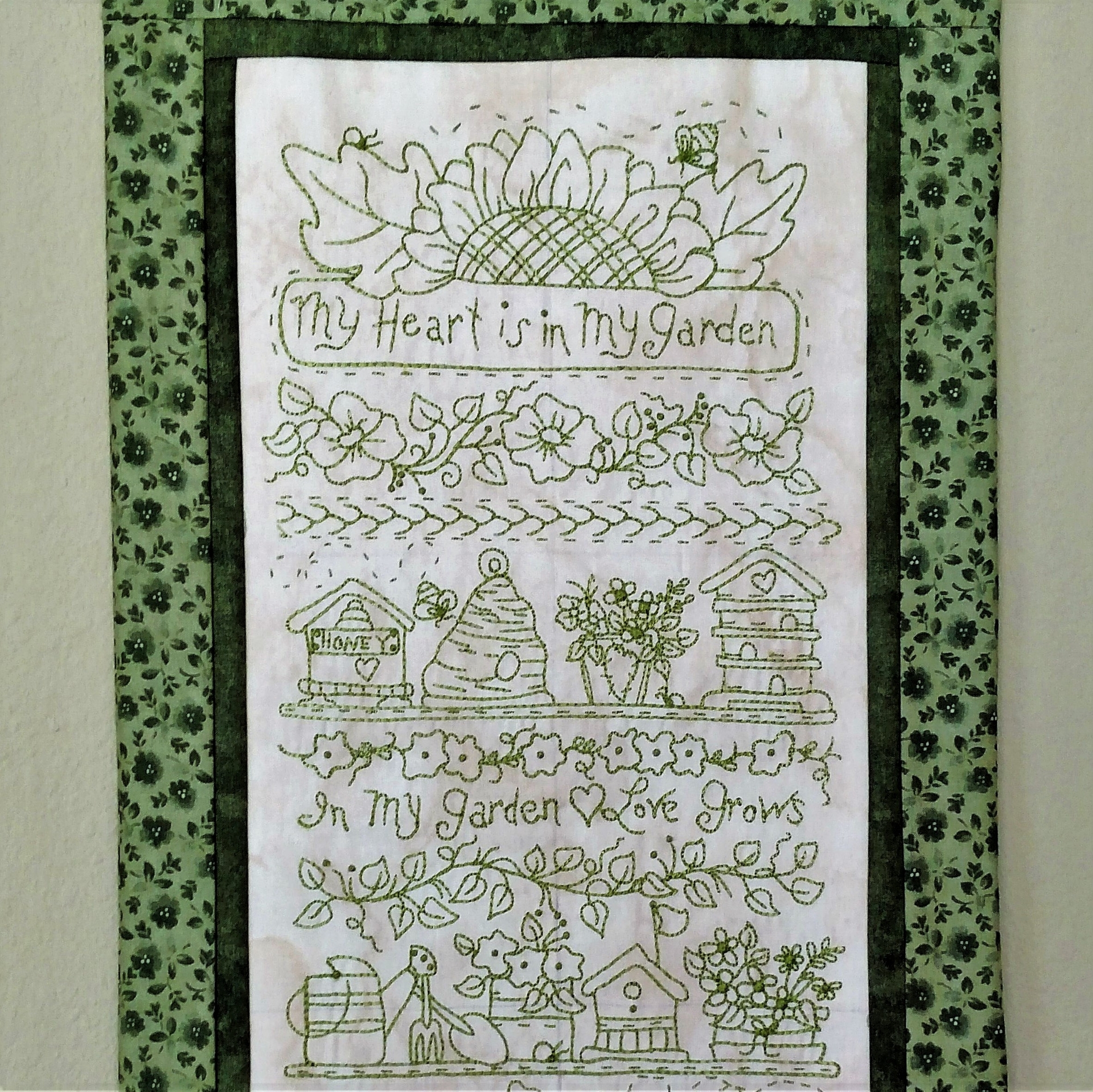 Garden Sampler GreenWork - Hand Embroidery Pattern - Download
