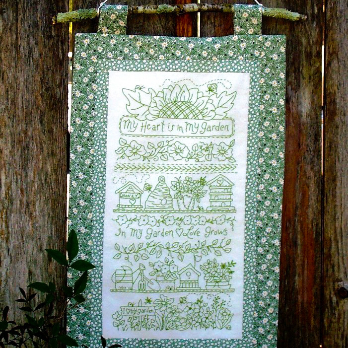Garden Sampler GreenWork - Hand Embroidery Pattern - Download