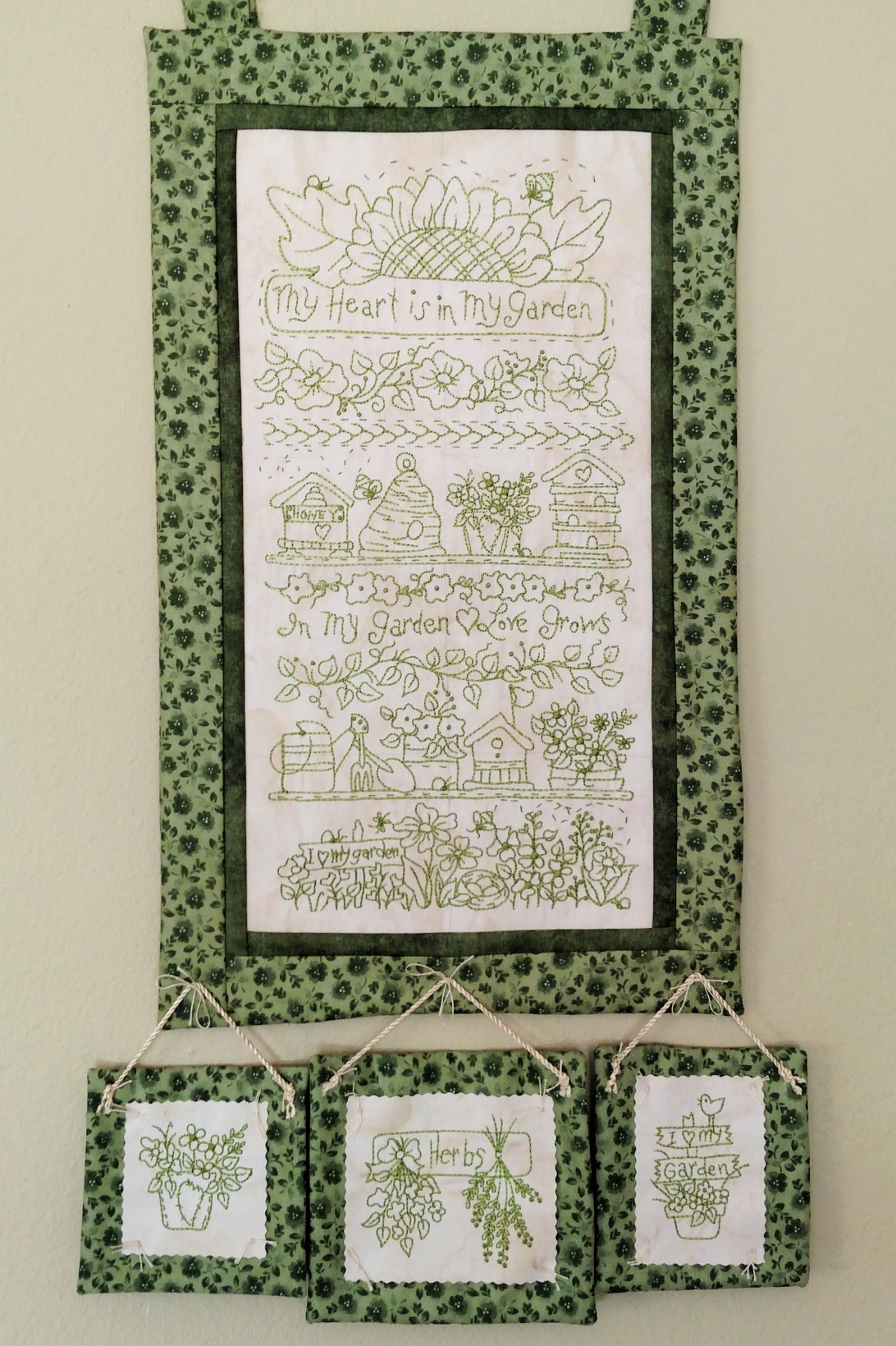 Garden Sampler GreenWork - Hand Embroidery Pattern - Download