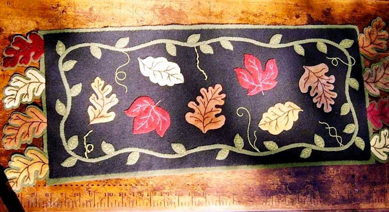 Falling Leaves Table Runner - Wool Applique Pattern - Download