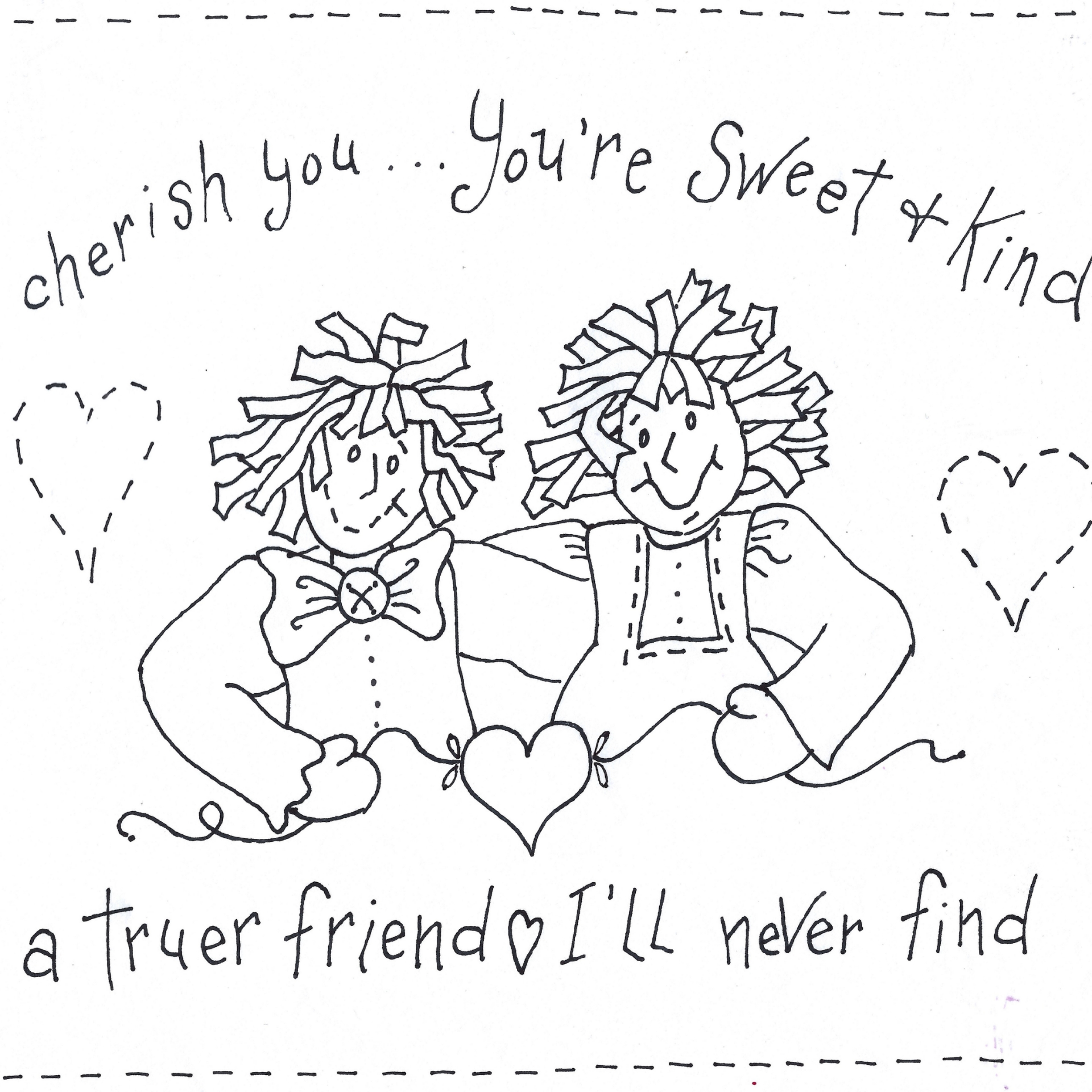 Friends Forever - Hand Embroidery Pattern - Download