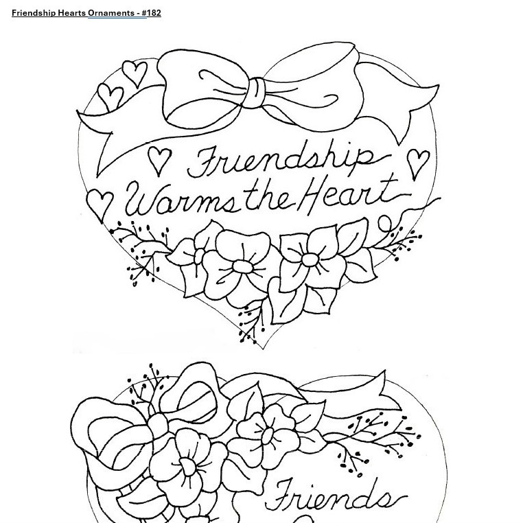 Friendship Hearts Stitchery - Hand Embroidery Pattern - Download