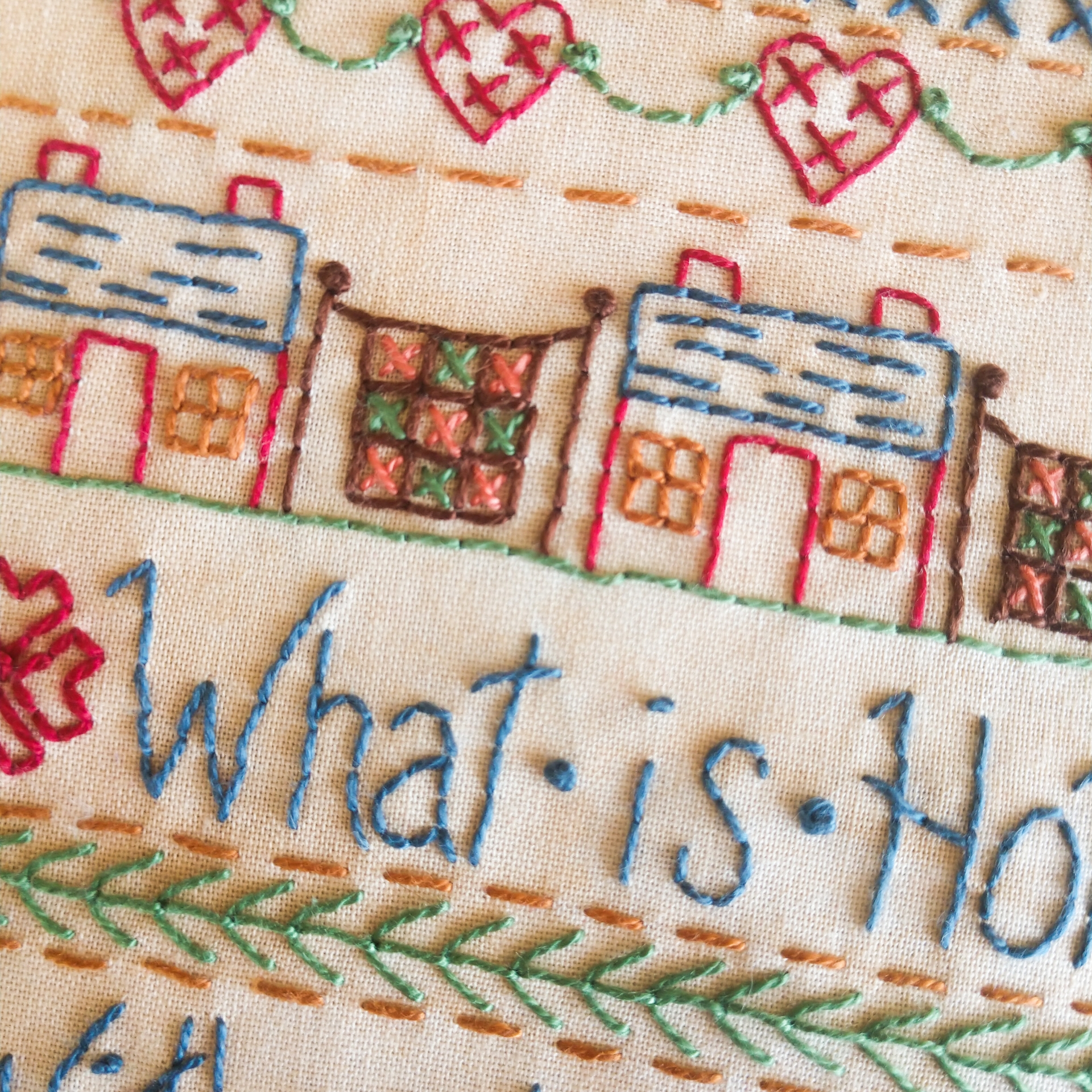 Home Sampler - Hand Embroidery Pattern - Download
