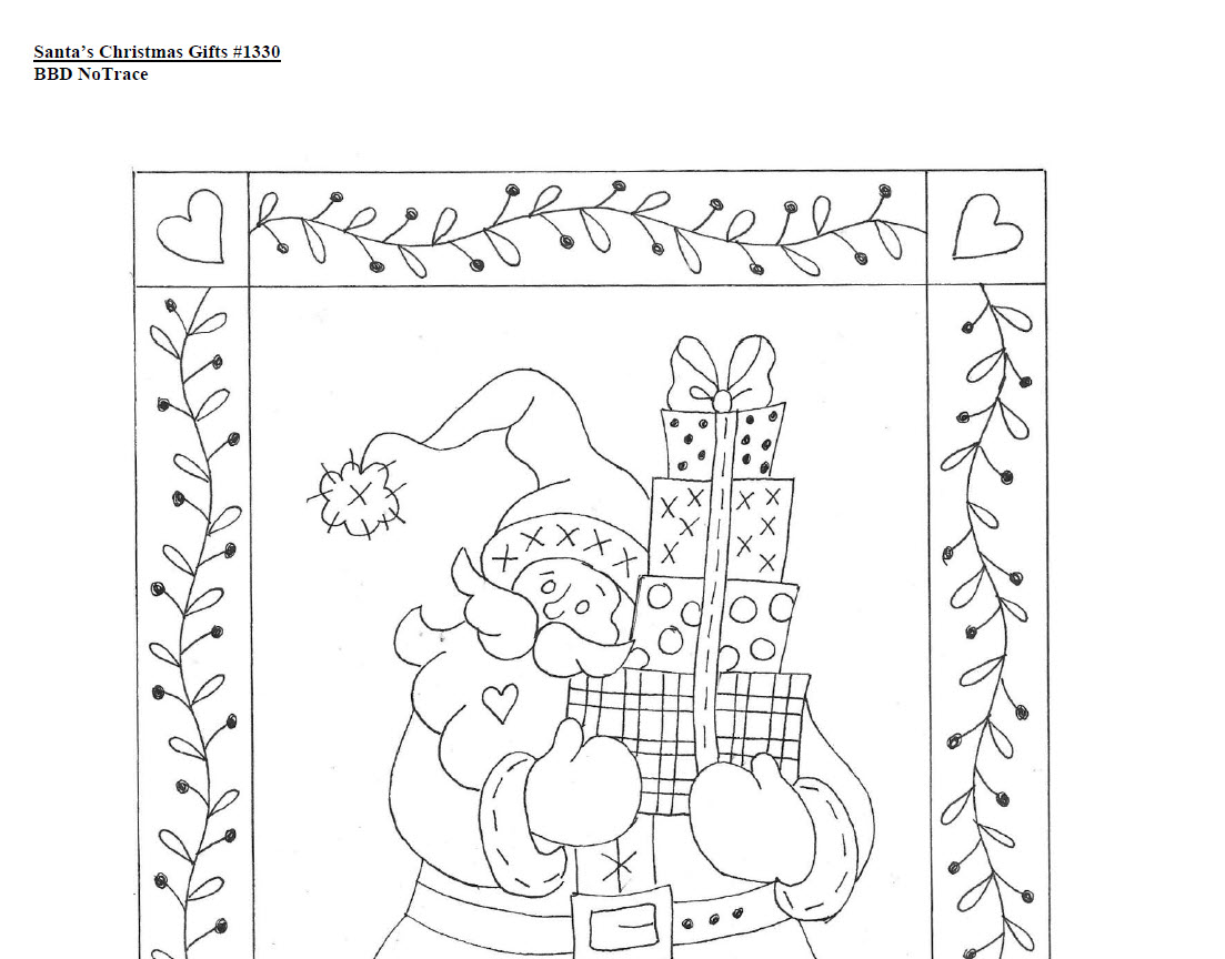 Santa's Christmas Gifts - Hand Embroidery Pattern - Download