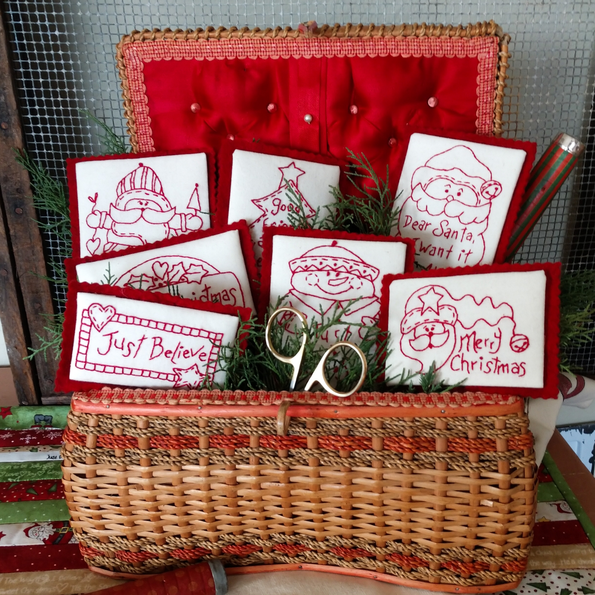 Traditional RedWork Ornaments - Hand Embroidery Pattern - Download