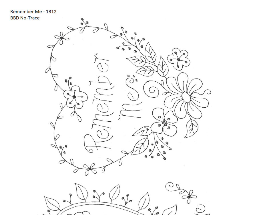 Remember Me - Hand Embroidery Pattern - Download
