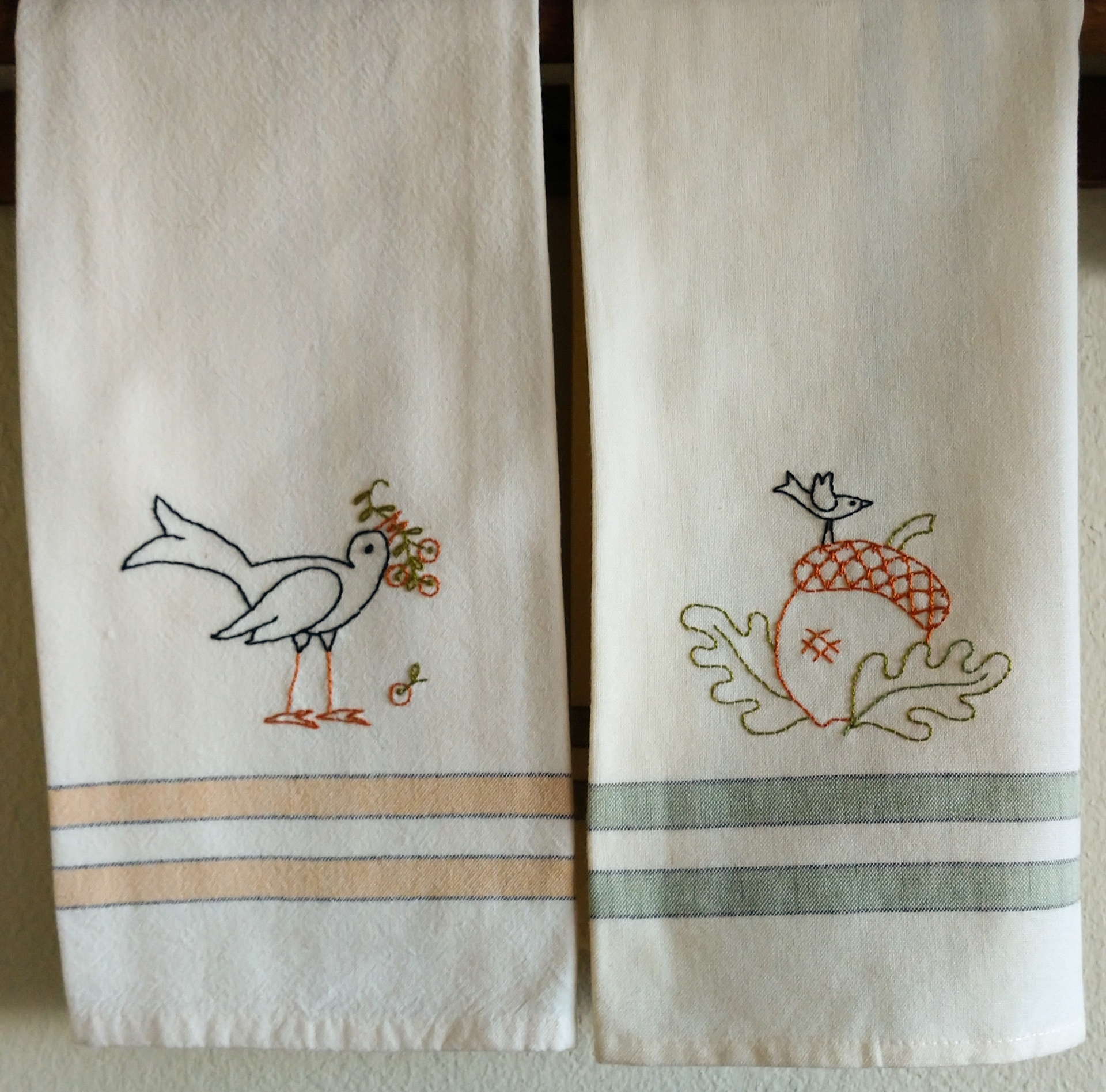 Harvest Tea Towels - Hand Embroidery Pattern - Download
