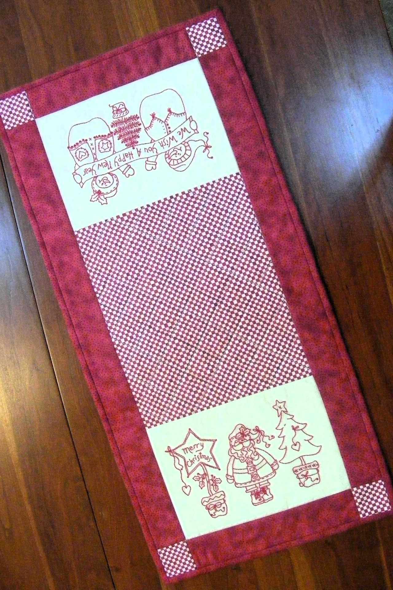 Christmas & New Year Table Runner - Hand Embroidery Pattern - Shipped
