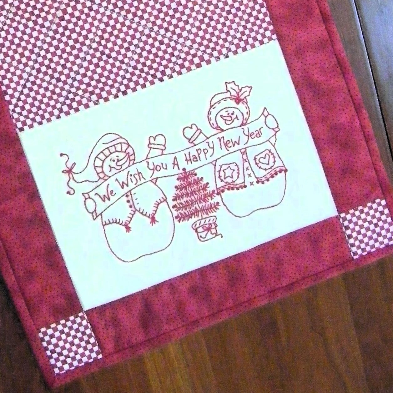 Christmas & New Year Table Runner - Hand Embroidery Pattern - Shipped