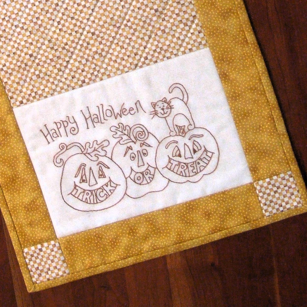 Halloween & Thanksgiving Table Runner - Hand Embroidery Pattern - Download