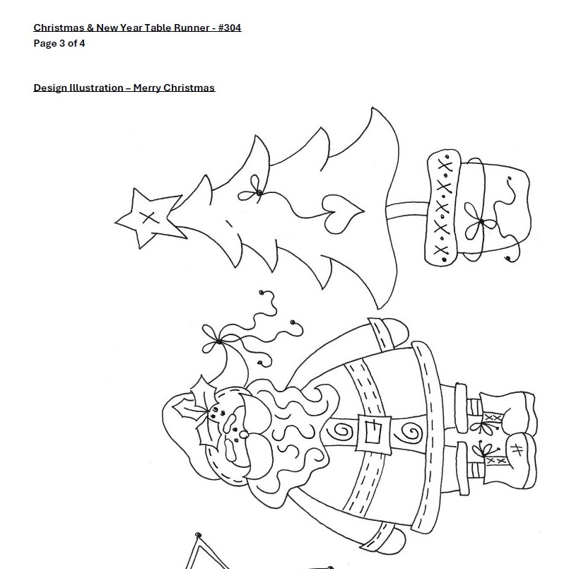 Christmas & New Year Table Runner - Hand Embroidery Kit