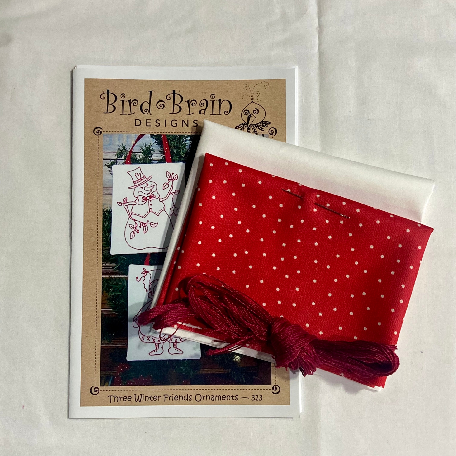 Three Winter Friends Ornaments - Hand Embroidery Complete Kit